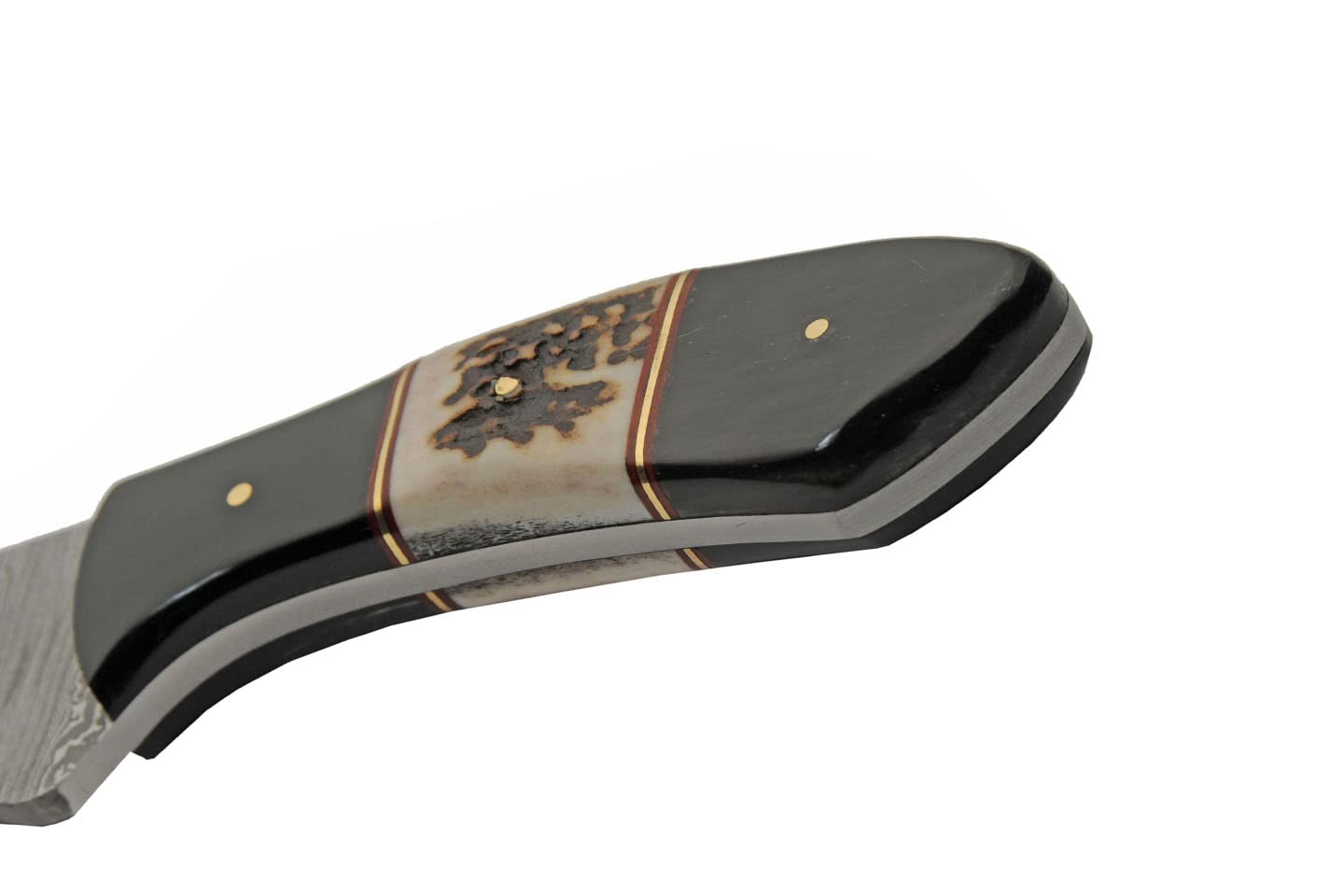Buffalo Upsweep Damascus Steel Blade Horn/Stag 8.25 inch Hunting Knife