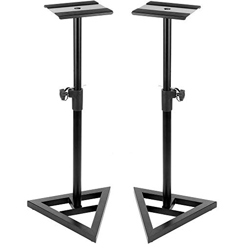 JBL 305P MkII Powered 5" Studio Monitor (Pair) Bundle with Studio Monitor Stands (Pair), 2x Small Pads & XLR-XLR Cable