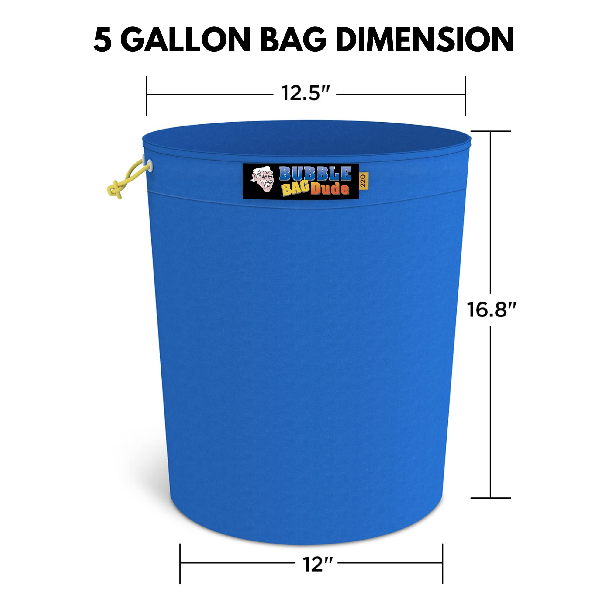 BUBBLEBAGDUDE Bubble Bags 5 Gallon 4 Bags Set - Herbal Ice Bubble Bag Essence Extractor Kit - Plant & Herb Extraction Bubble Bags with 10 x 10β Pressing Screen & Storage Bag (220 to 25-Micron Bags)