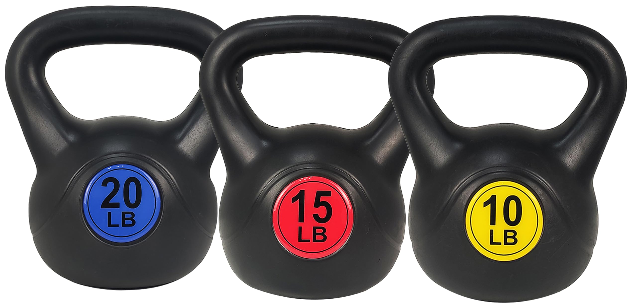 BalanceFrom Wide Grip Kettlebell Exercise Fitness Weight Set, 50LB Set of 4: 5/10/15/20LB