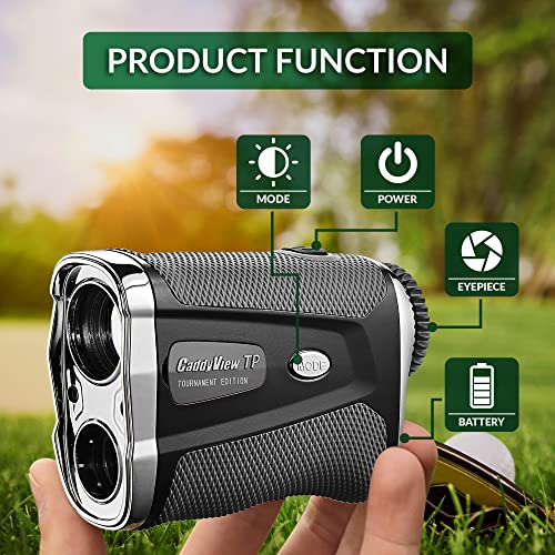 Caddytek Tour Professional Golf Laser Rangefinder with OLED Display- Black
