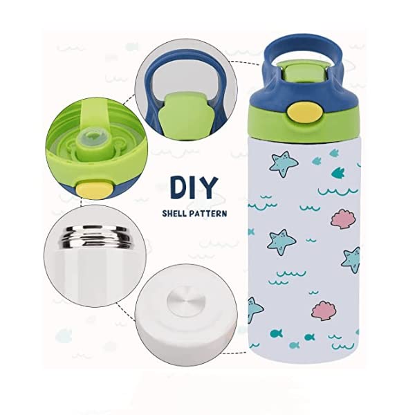 Buwaters 12 Oz Kid Sublimation Tumbler Blank Strainght Insulated Cute Sippy Cup Stainless Steel Water Bottle (5pack)