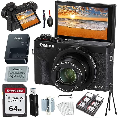Canon PowerShot G7 X Mark III Digital Camera+Commander Starter KIT+64GIG Card(12PC) Bundle (Renewed)