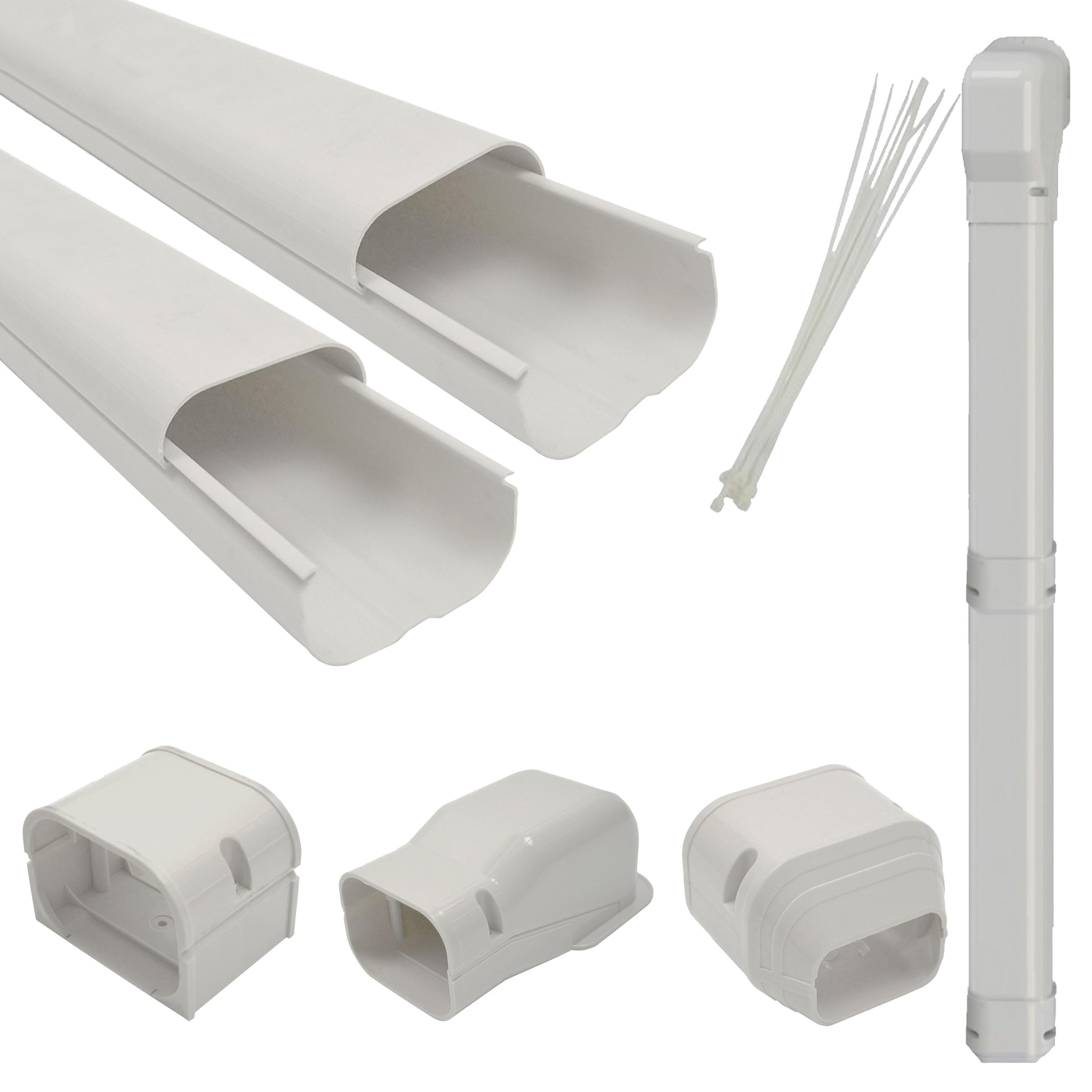 Jeacent 7.5'L AC Line Set Cover Kit 3"W Tubing for Mini Split, Central Air Conditioner, Heat Pump