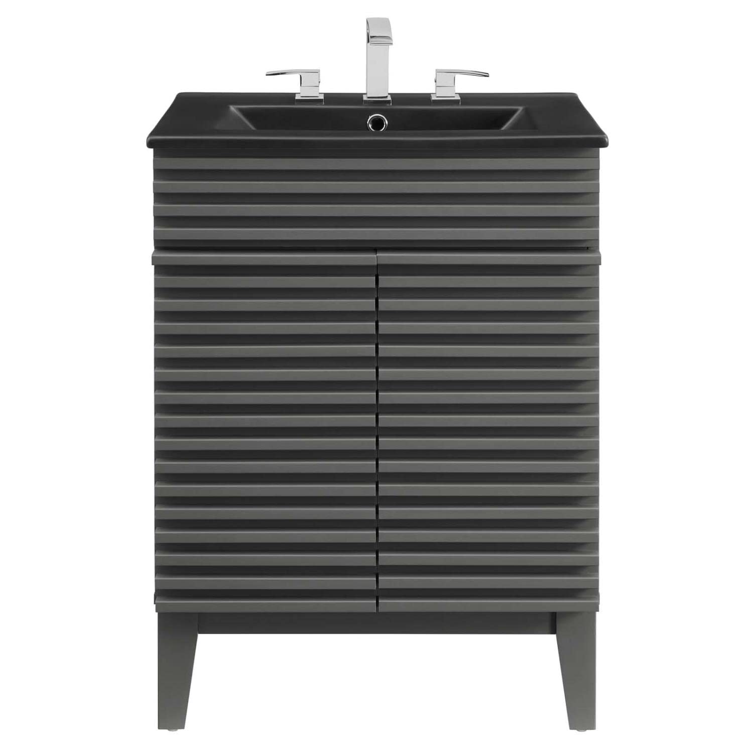 Modway Render 24" Bathroom Vanity with Sink in Gray Black