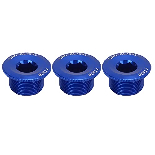 Bike Crank Cover Screws, Aluminum Alloy High Accuracy Rustproof M20 M20 Crank Screw for Road Bikes(Blue)