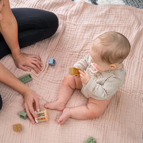 Comfy Cubs Baby Muslin Blanket, Swaddle for Newborns and Toddlers, Large 40โ x 40โ Cover, 6-Layer Plush Softness for Infant Swaddling, Receiving, or Tummy Time, Shower Gift (Blush, Baby - Muslin)