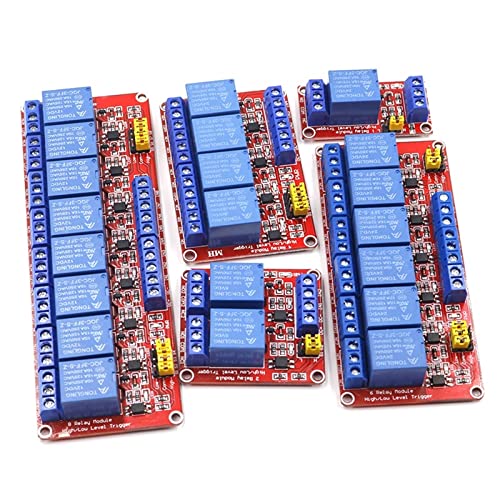 EWNICE 4 6 8 Channel Relay Module DC 5V 12V 24V Board Shield with Optocoupler/High and Low Level Trigger for arduino Raspberry Pi (Color : 24V, Size : 4 Channel)
