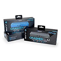 JLab Crasher Slim Wireless Bluetooth Speaker | Multi-Room Party Stereo | Bluetooth 2.1 | 18 Hour Battery Life | Water Resistant & Dust Resistant| USB + AUX Backup Available | Blue