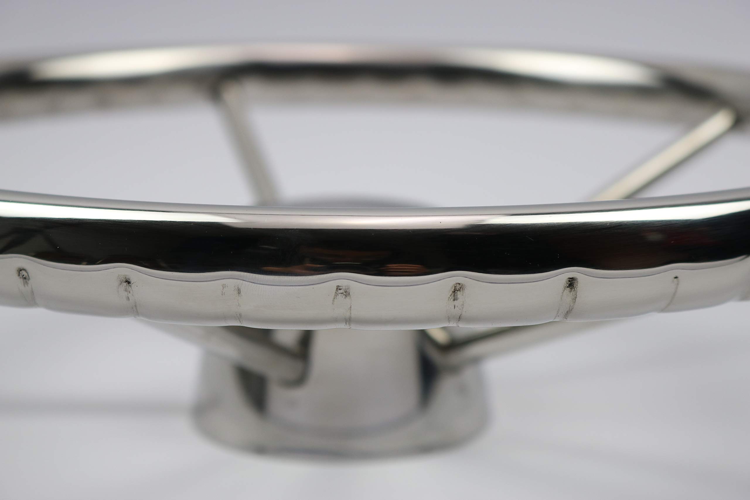 Boat Steering Wheel 5 Spoke 13.5 inch Stainless Steel with Knob and Cap Destroyer Style Marine 131/2 inch