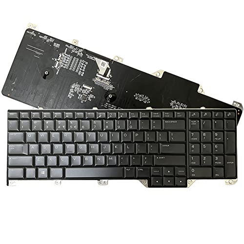 GinTai Laptops Keyboard Backlit US Replacement for Dell Alienware 17 R5 Area 51M 0WYFCV WYFCV RGB PK132F11A01 NSK-EYBBC IT(Black)
