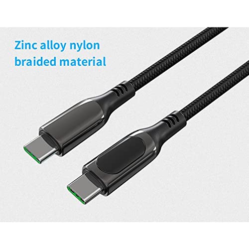 BoxWave Cable Compatible with Acer ConceptD 7 Ezel CC715-71-7163 (15.6 in) - PowerDisplay PD Cable (6ft) - USB-C to USB-C (100W), LED Display 6 Foot PD Braided Nylon Cable - Jet Black