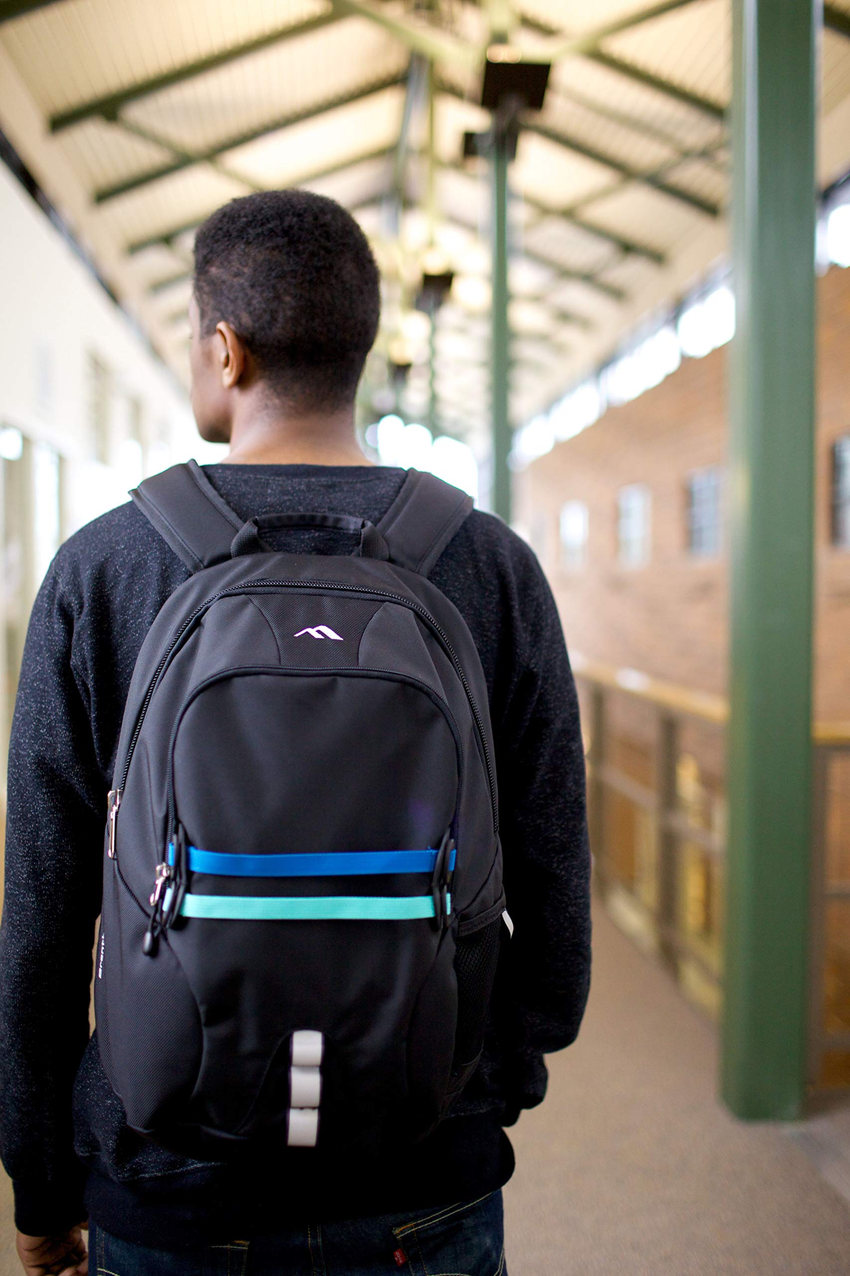 Brenthaven Tred Alpha Backpack with Padded Pockets for 15 inch Laptop, MacBook, Chromebooks & Tablets - Durable, Comfortable, Spacious and Secure for College, Office, Business or Personal Use - Black