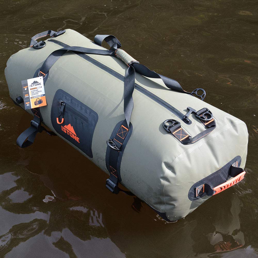 Big Stone Fully Waterproof, airtight, Submersible, Heavy Duty, Rugged, Scuba Zipper Dry Bag - Carry as Duffel, Backpack or Shoulder - Large/x-Large (90 Liter)