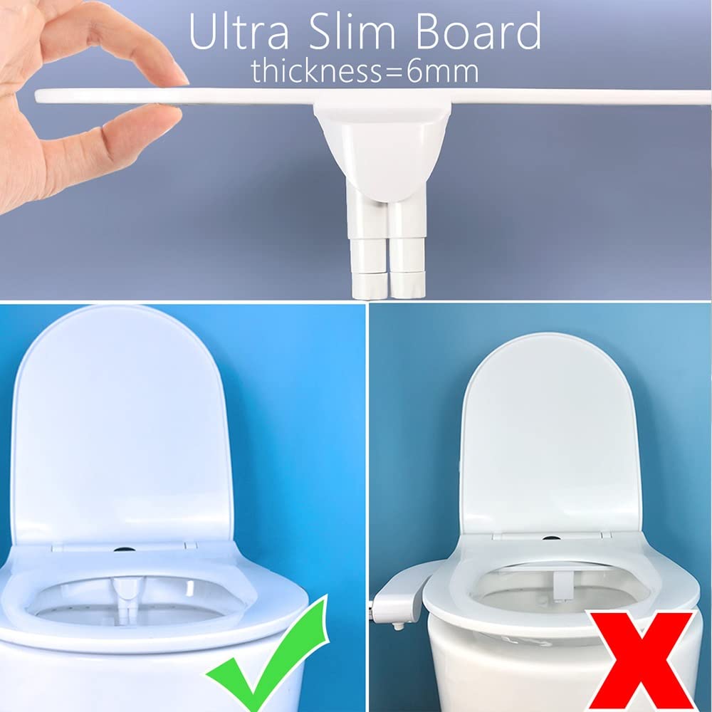 DFHBFG Bidet for Toilet Seat Attachment Non-Electric Slim Bidet Fitting Self Cleaning Nozzles, 1