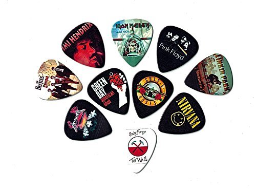 Legendary Bands Guitar Picks (10 medium picks in a packet)(For Music Lovers)⌠(Medium thickness (0.71mm))