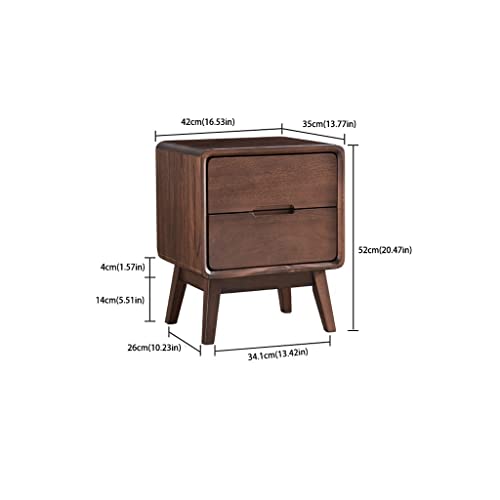 FFNUM Bedside Table Locker Black Walnut Bedside Table Simple Living Room Bedroom Storage Drawer Bedside Table Locker Shelf Night Stand