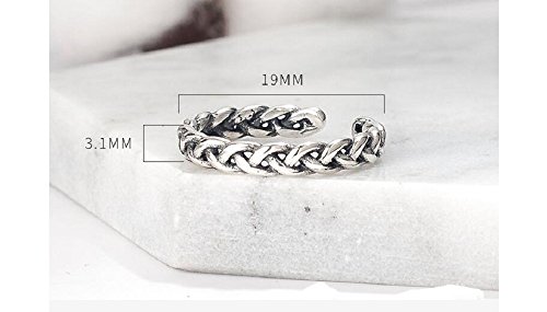 Braided Celtic Love Knot Open Statement Rings Sterling Silver 925 Adjustable Twisted Ring Antique Vintage Eternity Promise Stacking Ring Finger Band for Women