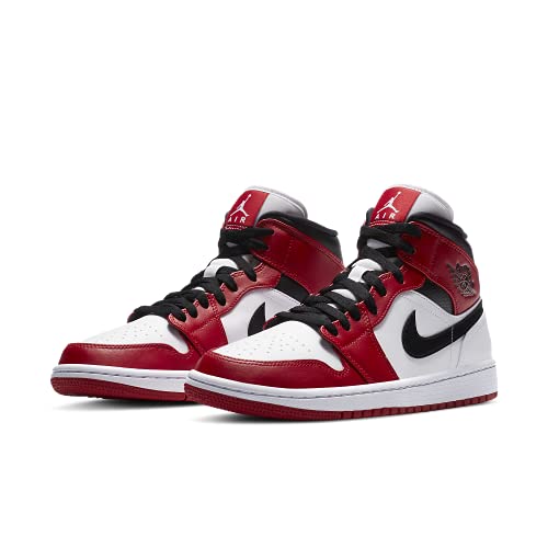 Nike Men's Air Jordan 1 Mid Chicago 2020", White/Gym Red/Black, 12