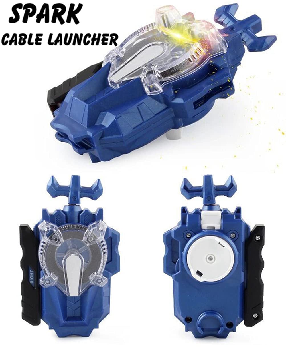 Mopogool Left Right Sparking Launcher Bey Burst Evolution Turbo Blade Battling Tops String Launcher Grip Booster B-145 DX Starter Venom Diabolos.Vn.Bl Starter Set Gaming Top Spinning Toy for Boys