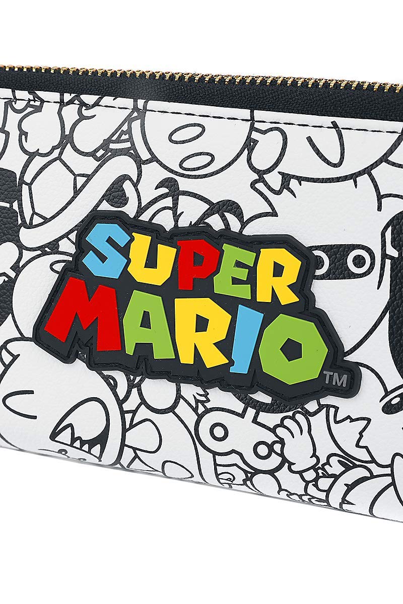 Nintendo Women's Super Mario Travel Accessory-Bi-Fold Wallet, White, std