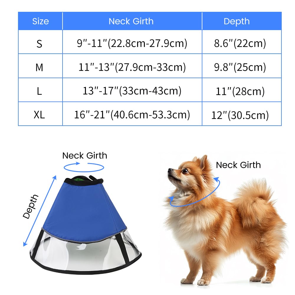 Dog Cone Soft Recovery Collars & Cones After Surgery for Medium Large Dogs, Adjustable Comfy Ecollars to Stop Licking, Adjustable, Dog Ecollars for Recovery (Contains PVC) Plastic: Superior Support