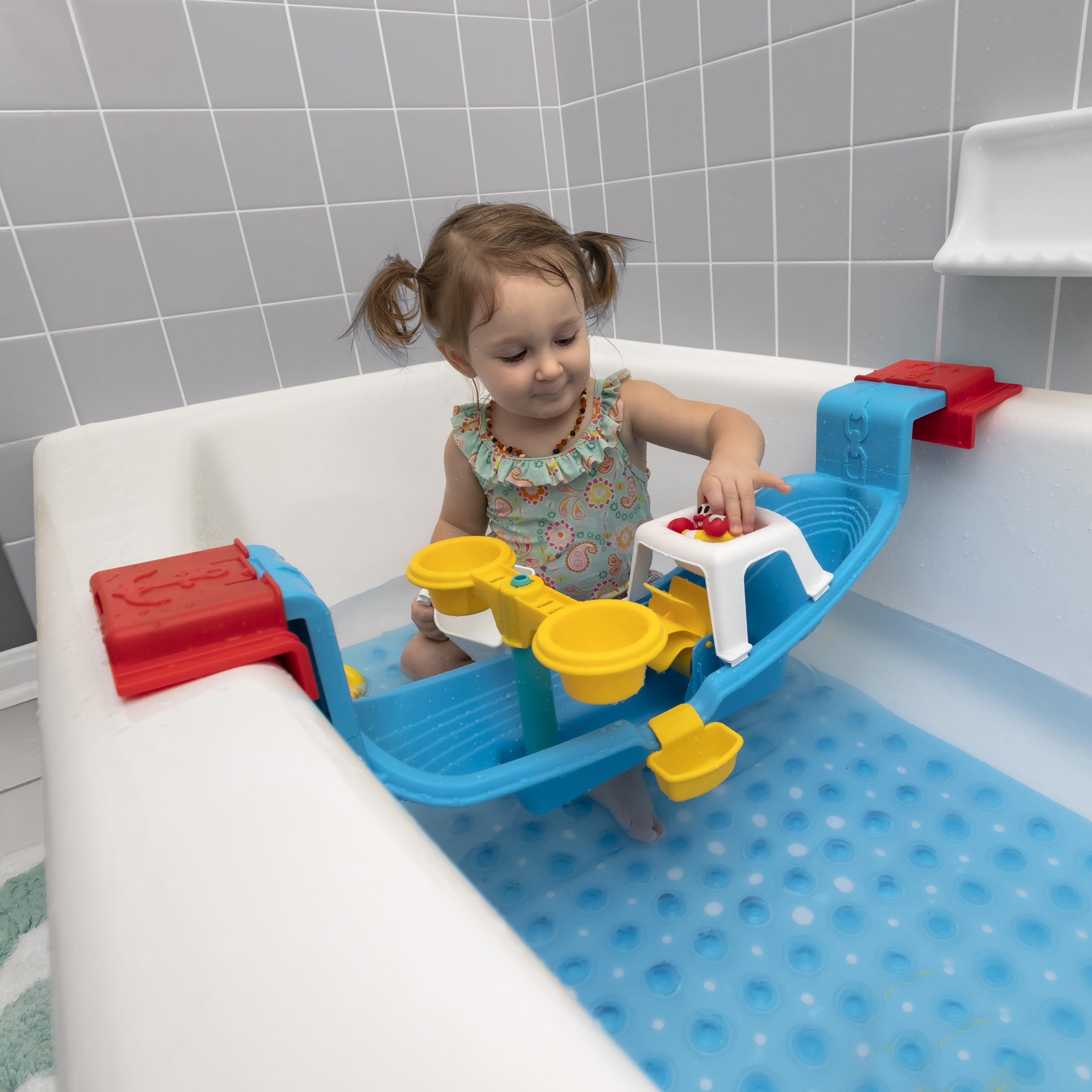 Step2 Nautical Rain Showers Bath Set, Kids Water Table & Sand Activity Sensory Playset, Summer Outdoor Toys, 8 Piece Water Toy Accessories, for Toddlers 1.5+ Years Old