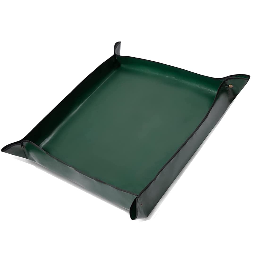 MIZORLIE 27.5"x27.5" Plant Repotting Mat Foldable Gardening Mat, Waterproof Garden Mat, Garden Kneelers Work Cloth, Waterproof Thicken PE Mat, Anti Dirty Tarp