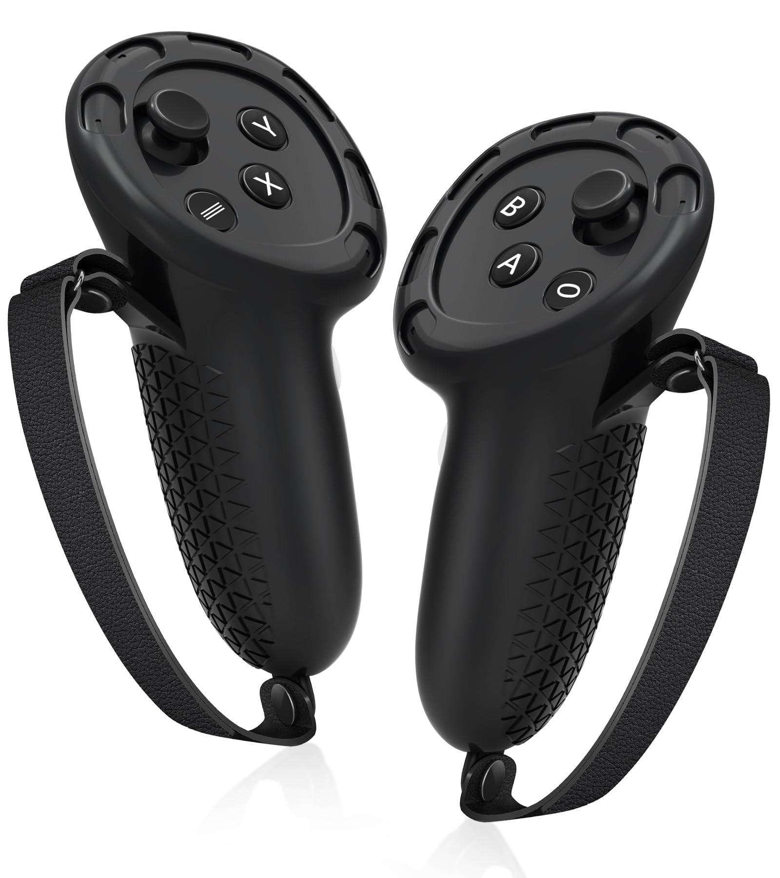 YRXVW Controller Grips Compatible with Oculus/MetaQuest 3 Accessories, Silicone Anti Throw Hand Grips Protective Cover with Adjustable Knuckle Strap for Quest 3