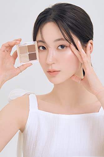 rom&nd Better Than Eyes N Series (N01 Dry Willow Flower) Korean Eye Shadow Mini Palette 4 Essential basic Shades