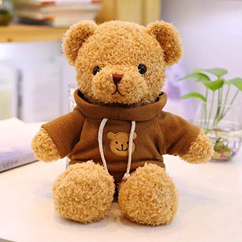 Souriant Teddy Bear, Soft Plush Stuffed Animal with Coffee Hoodie, Christmas, Birthday Gift, Toy 12ββ