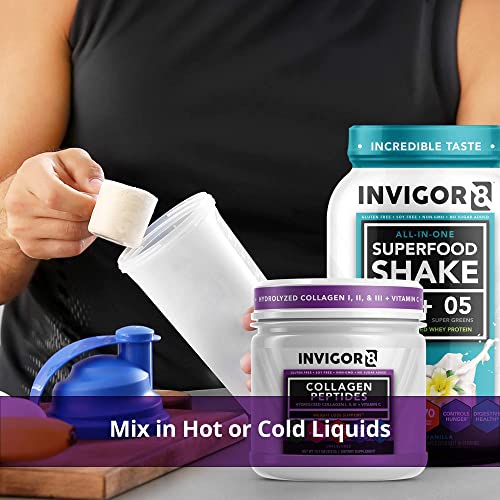 INVIGOR8 Superfood Shake (Salted Caramel) Whey Protein Shake + Collagen Peptides + Fatburner Bundle