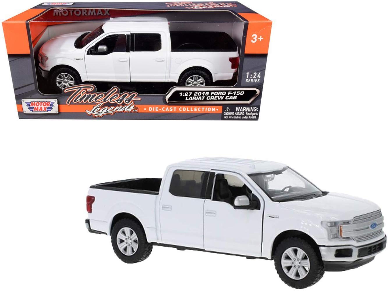 Motormax 2019 Ford F-150 Lariat Crew Cab Pickup Truck Red 1/24-1/27 Diecast Model Car