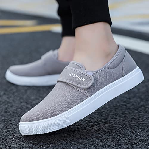 Canvas for Men Low Top Walking Shoes Fashion Casual Shoes Plane Shoes Grey