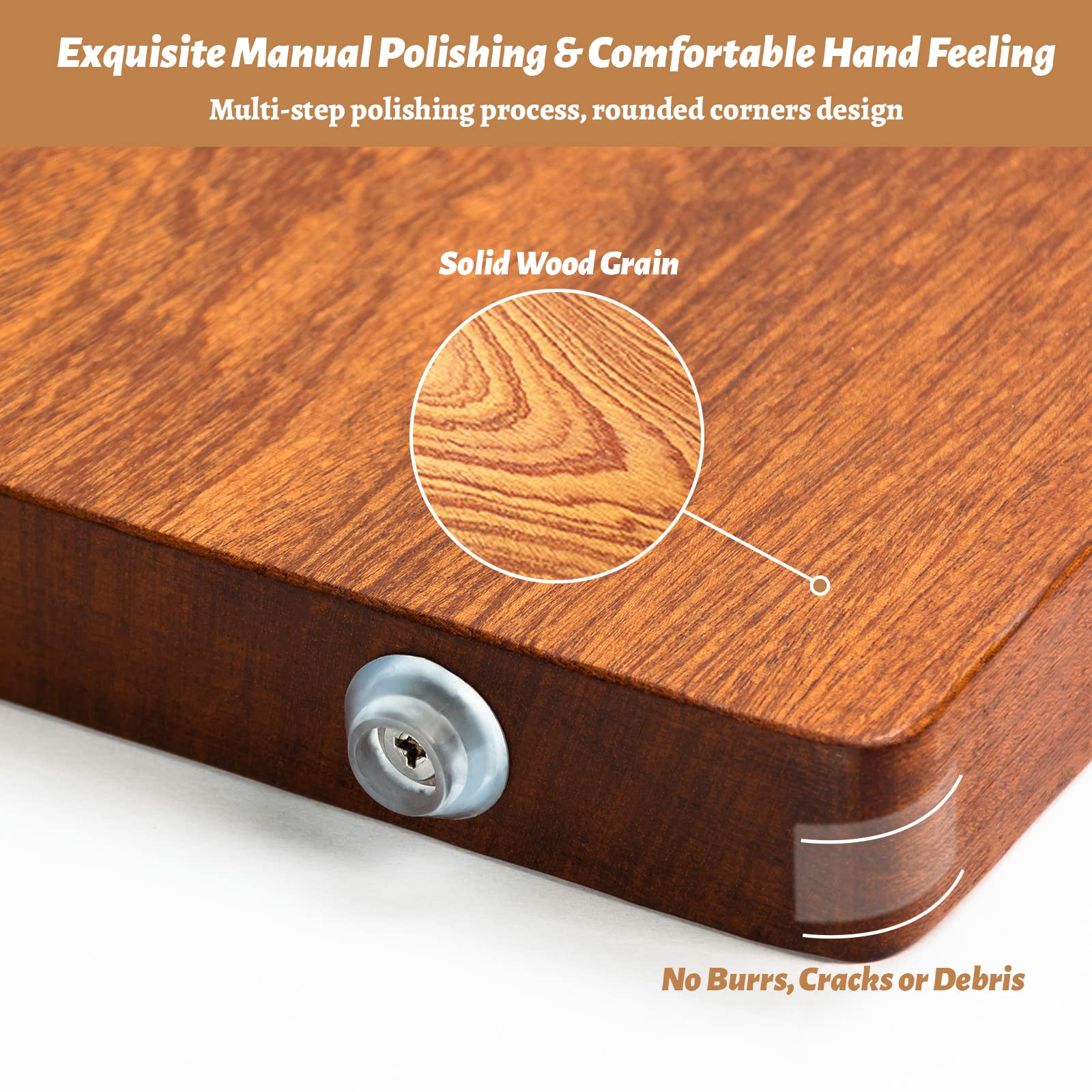 Brosisincorp Real Solid Sapele Wood Cutting Board One Piece No Glue Non Toxic All Whole Single Wood Butcher Block Thick Hard Wood Heavy Duty Edge Grain (X-large, 17.71"L*11.81"W*1.18"Th)