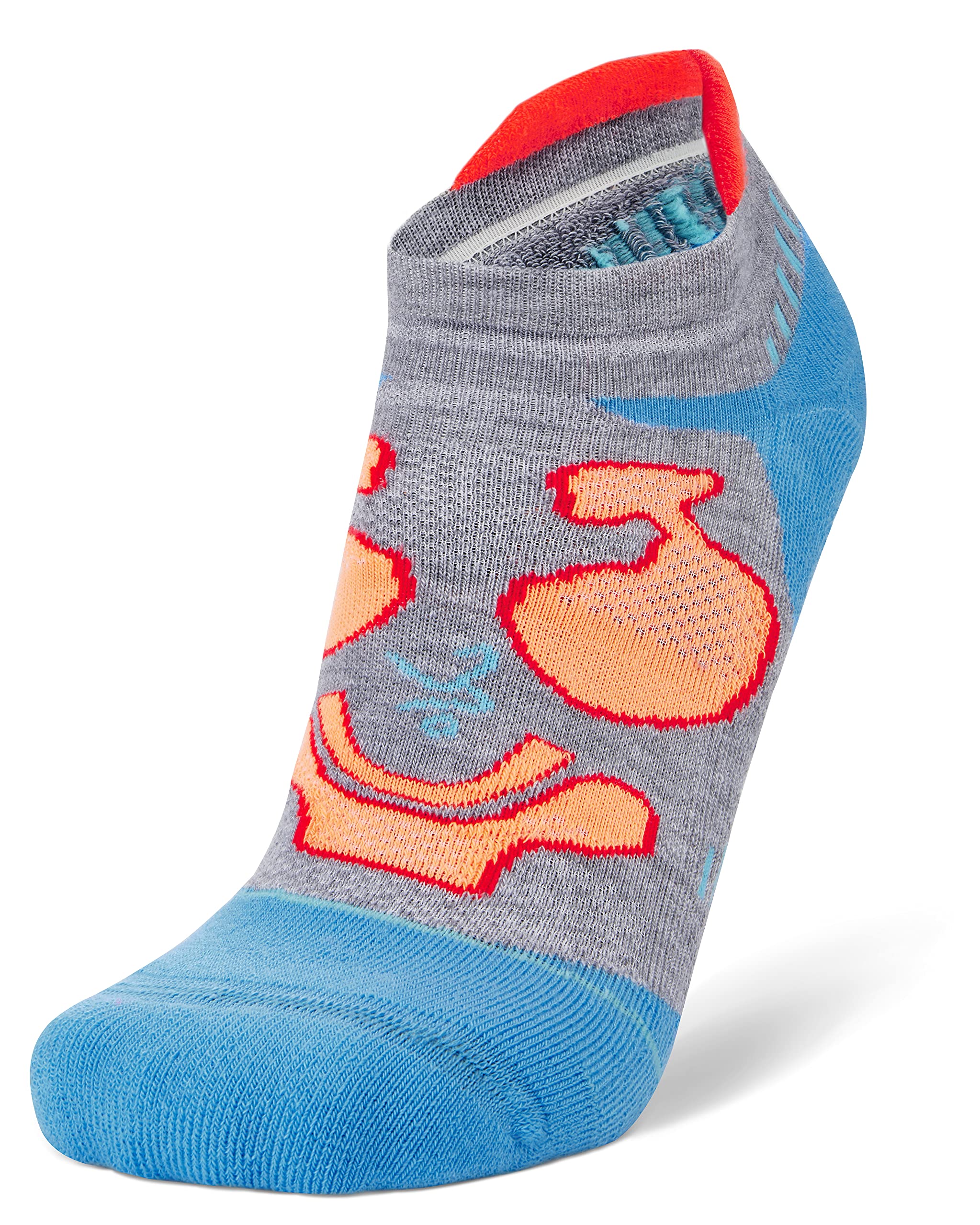 Balega Unisex-Adult Enduro V-Tech No Show Socks (1 Pair), Midgrey/Blue, Small