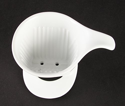 ZERO JAPAN Ceramic Coffee Dripper for #2 or #4 paper filter - Drip Cone Brewer - White