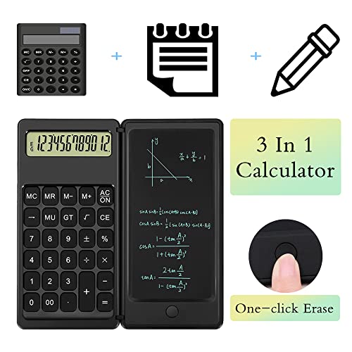 IPepul Calculator,calculators Desktop with Writing Screen, Large Display, and Quiet Design - Ideal for Students and Office Workers (Black)