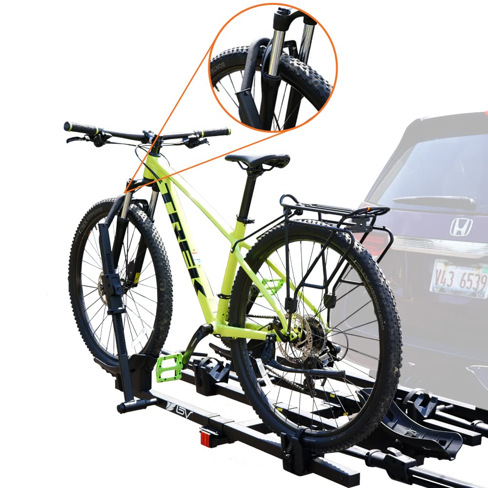 BV 4-Bike Bicycle Hitch Mount Rack Carrier for Car Truck SUV - Tray Style Smart Tilting Design, Fit E-Bike with max 4.8” tire Width/Max Load 132 Lbs.