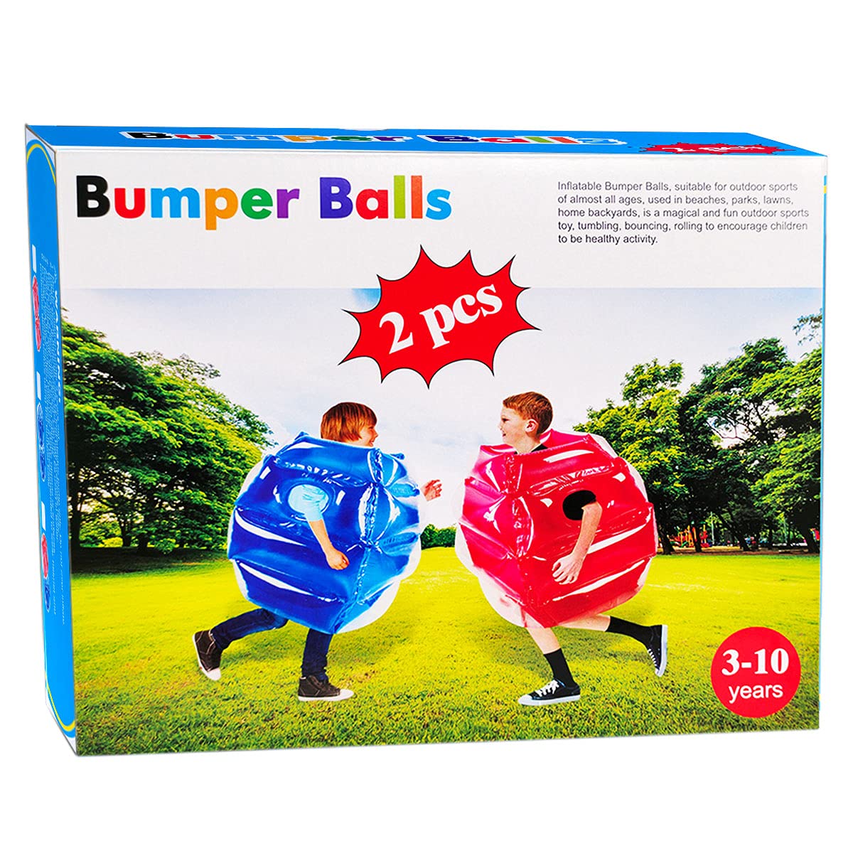 SUNSHINEMALL 1 PC Sumo Ball for Adult, Inflatable Body Bubble Ball Sumo Bumper Bopper Toys, for Kids Yard Human Bubble Ball Hamster Ball (36", Red Pure Blue)