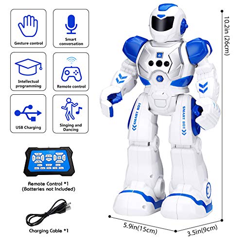 KingsDragon Robots Toy for Kids, RC Gesture Sensing Toy, Interactive Walking Singing Dancing Robot Birthday Gift Presents for Boys Girls Age 3 4 5 7 8 9 Years Old