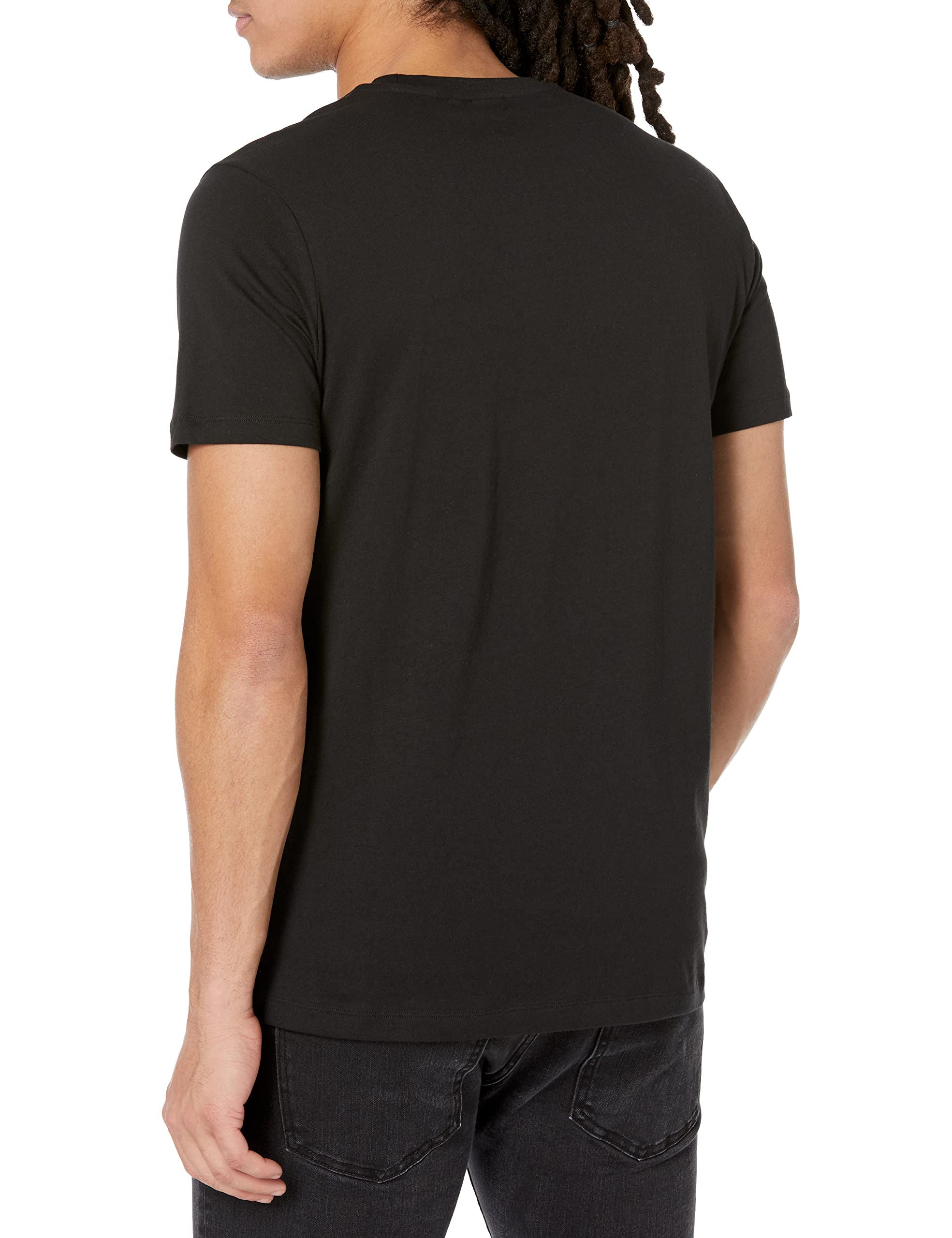 BOSS Men's Iconic Stripe Logo Short-Sleeve T-Shirt, Solid Black, XXL
