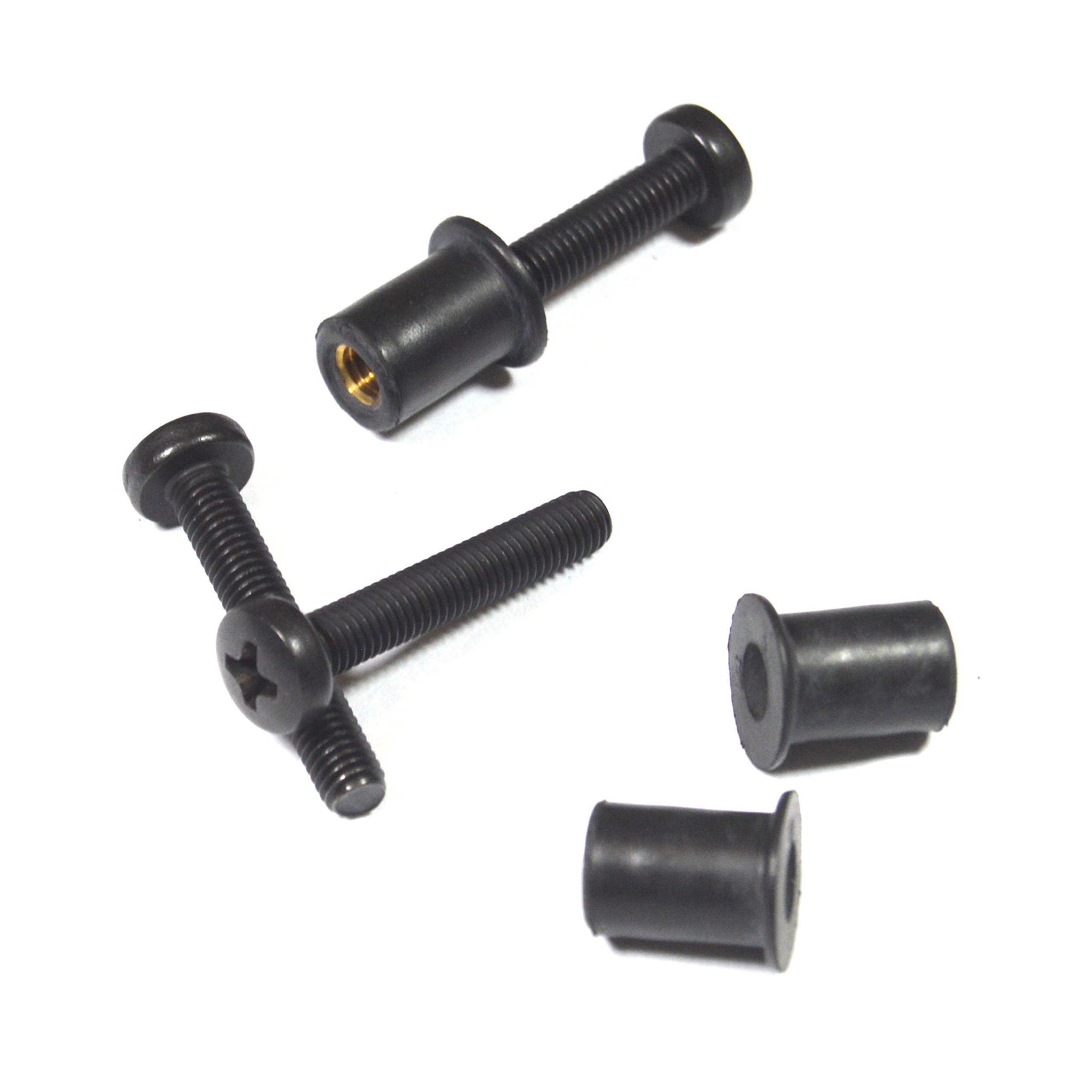 Bike Boltz Scotty Style Wellnuts 4 Pack Boat, Kayak, and Canoe Marine Hardware Fasteners (Black)