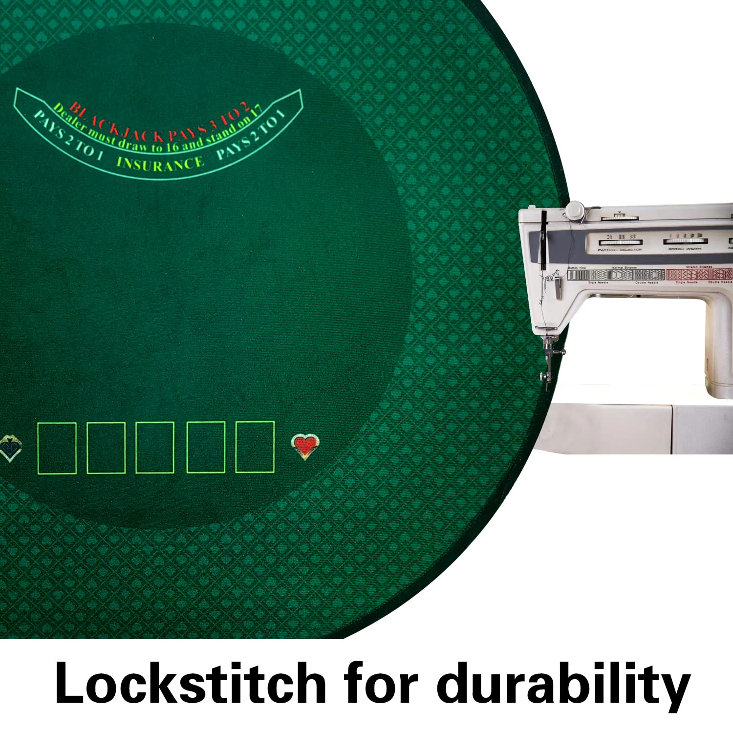 BWLOKXUN 58 x 58 Texas Hold'em and Blackjack Table Felt, Portable Foldable Texas Hold'em and Blackjack Layout