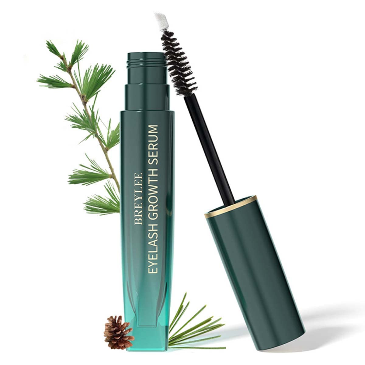 Eyelash Growth Serum, BREYLEE Lash Boosting Serum for Longer, Fuller, Thicker, Enhancing Lashes, Fast Premium Results in 30 days (Gold, 3ML/ 0.1 Fl. Oz)