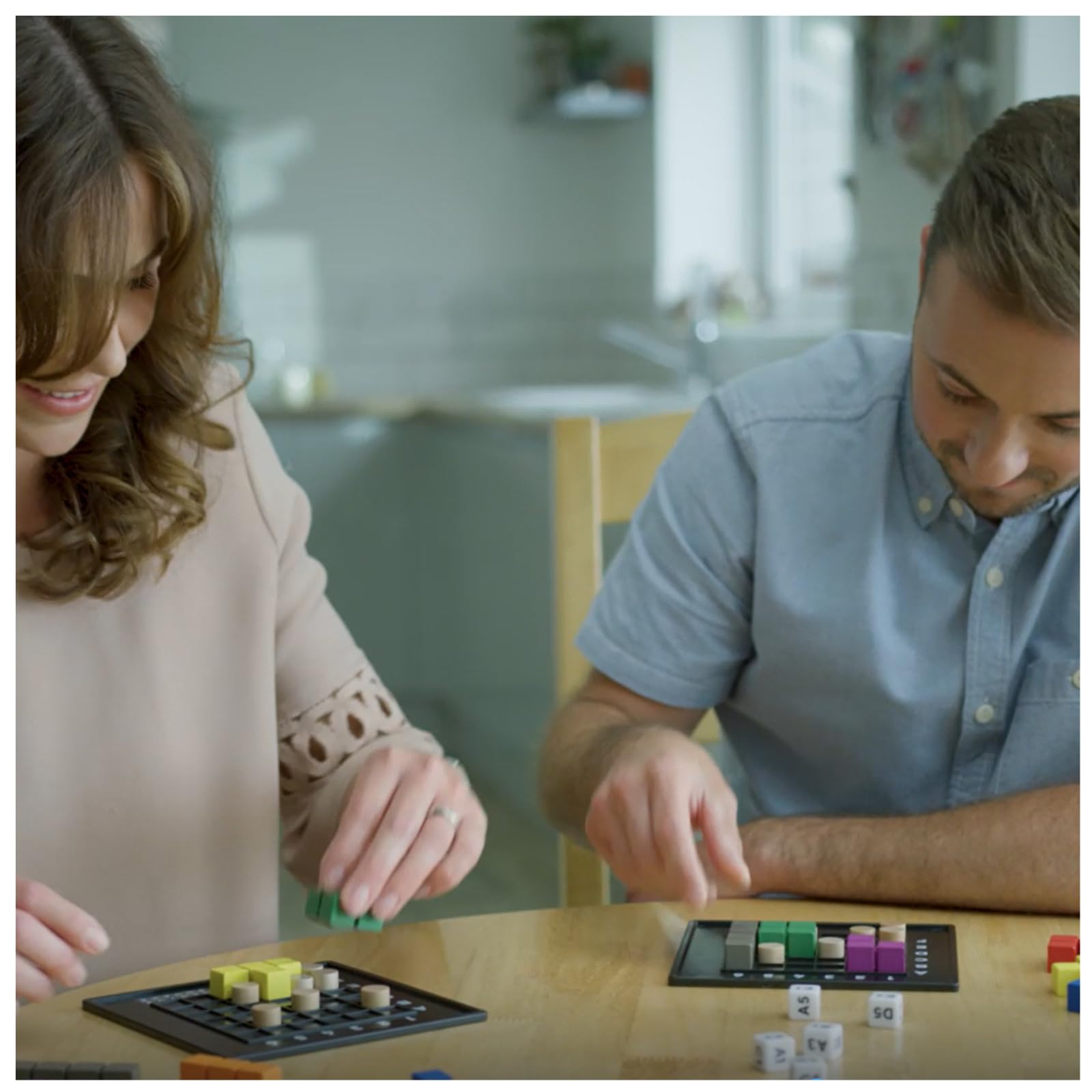 The Genius Square – Game of the Year Award Winner! 60000+ Solutions STEM Puzzle Game! Roll the Dice & Race Your Opponent to Fill The Grid by Using Different Shapes! Promotes Problem Solving Training