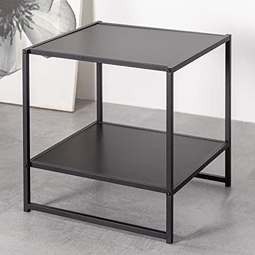 ZINUS Dane 20 Inch Black Frame Side Table / End Table / Easy Assembly, Rich black wood grain (Espresso)