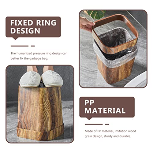 FAVOMOTO Trash Can Trash Bin Room Trash Can Small Trash Can Garbage Can Office Trash Cans for Near Desk Waste Baskets Under Sink Trash Can for Bedroom Bathroom Waste Bins ( Coffee )