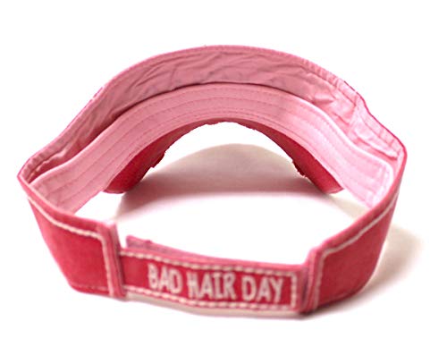 CAPS 'N VINTAGE Womens Baseball Cap Bad Hair Day High Ponytail Bun Half Visor Adjustable Athletic Hat, Rose