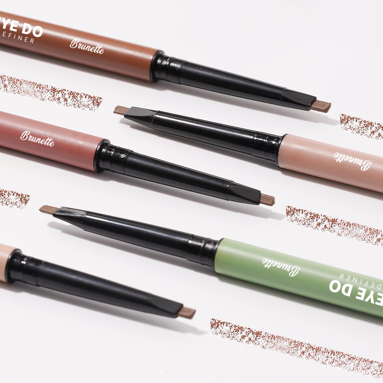 Brow Pencil for Gray Hair, Retractable Eyebrow Pencil with Brush for Older Women, Ultra Fine Mechanical Brow Definer Pencil with Angled Tip & Spoolie Brush, Long-lasting Waterproof, Grey, YES.EYE DO